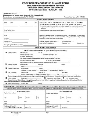 Fillable Online Provider Demographic Form Fax Email Print PdfFiller
