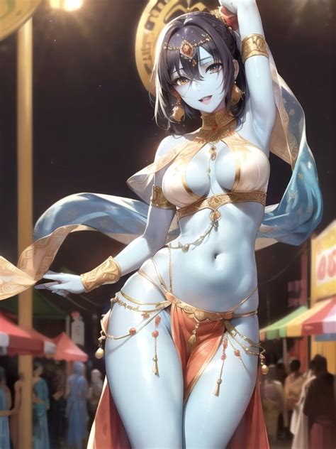 1 Person Blue Colored Skin Carnival Hentai AI Porn