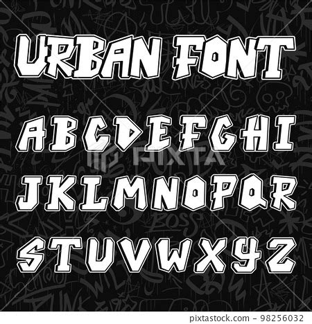 Graffiti Letters Font Vector Hand Drawn Line Stock Illustration
