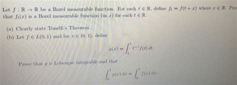 solved let f rr be a borel measurable function for each t