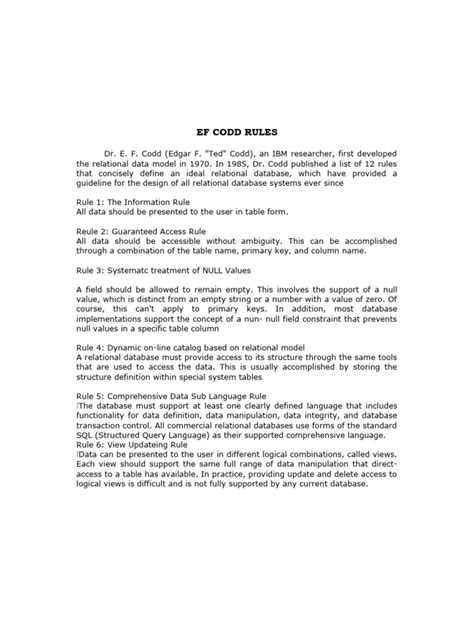 ef codd rules pdf relational database relational model