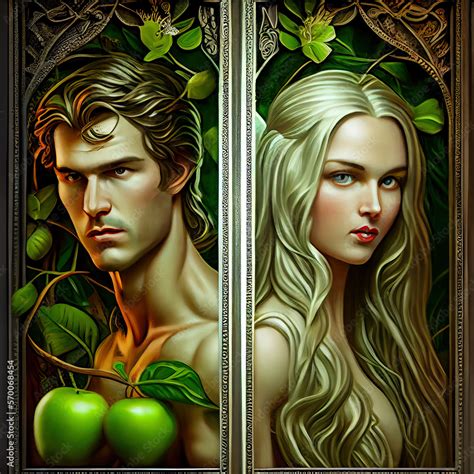 Man Woman And The Forbidden Apple Adam Eve Concept Artists