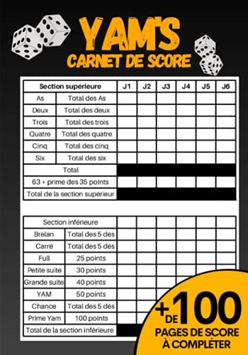 YAM S Carnet De Score Carnet De Poche Yam De Avec Plus De 100 Feuilles