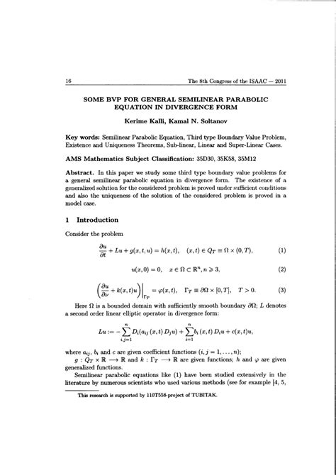 pdf some boundary value problem for general semilinear parabolic equation in divergence form