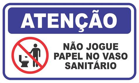 Placa Não Jogue Papel No Vaso Sanitário 1 Unidade Ripublic Placa
