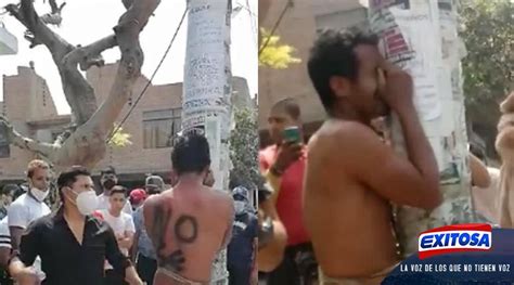 SMP Vecinos atrapan desnudan y golpean a ladrón de celular VIDEO