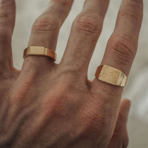 生スタイルのゴールドリング2個セット Mens gold rings Mens jewelry Mens gold