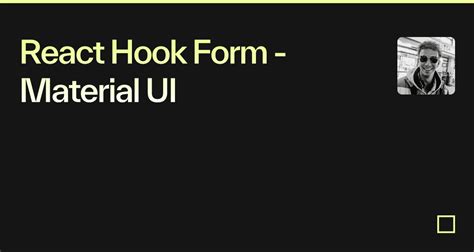 React Hook Form Material UI Codesandbox