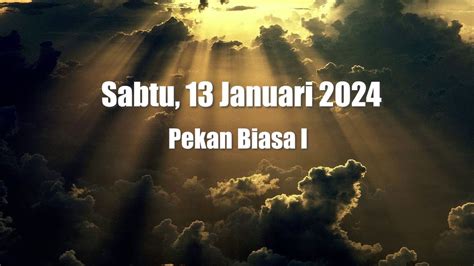 Renungan Harian Katolik Sabtu 13 Januari 2024 YouTube