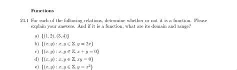 solved functions 24 1 for each of the following relations
