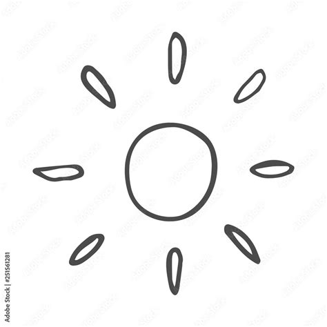 Cute Cartoon Hand Drawn Sun Drawing Sweet Vector Black And White Sun