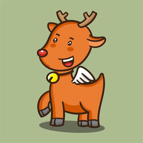 Cute Cartoon Deer With Wings Vector Illustration 14766021 Vector Art At