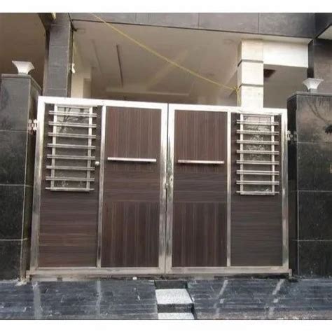 Modern 10 Ft Stainless Steel Swing Gate For Home SS Grade 304 For