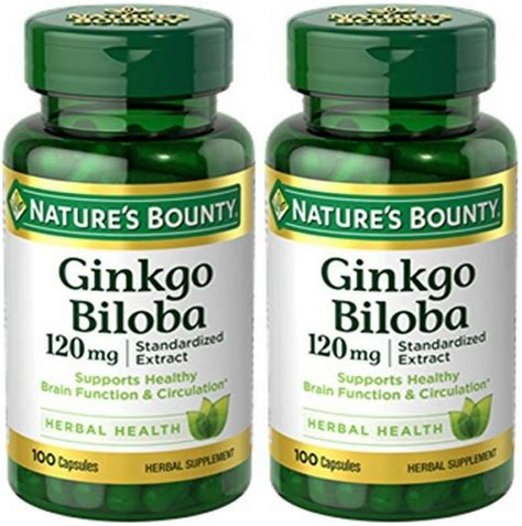 Natures Bounty Ginkgo Biloba Extracto Estandarizado Mg Botellas