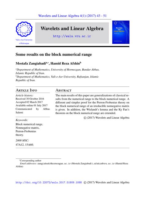 pdf some results on the block numerical range