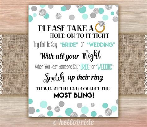Don T Say Bride Or Wedding Mint Bridal Shower Games Etsy Uk Disney