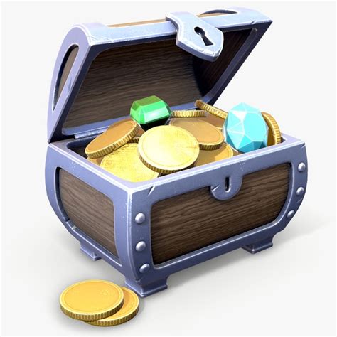 modèle 3D de Coffre au Trésor stylisé lowpoly TurboSquid 1458427