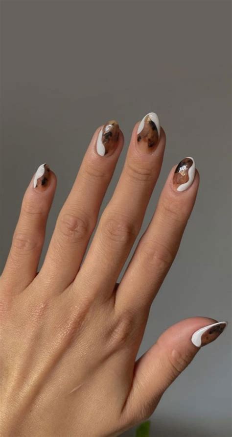 50 Trending Autumn Nail Colours Designs Abstract Tortoiseshell Nails