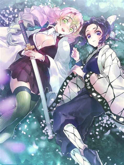 Kochou Shinobu And Kanroji Mitsuri Kimetsu No Yaiba Drawn By Nyan5000