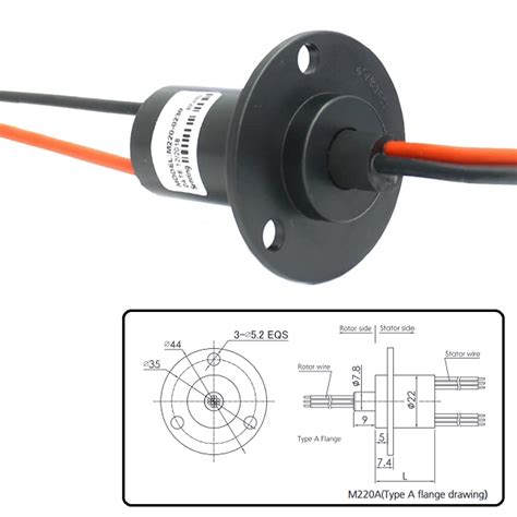 SLP22 2P30A 22mm OD 2 Pole 30A Capsule Slip Ring Rotating Electrical