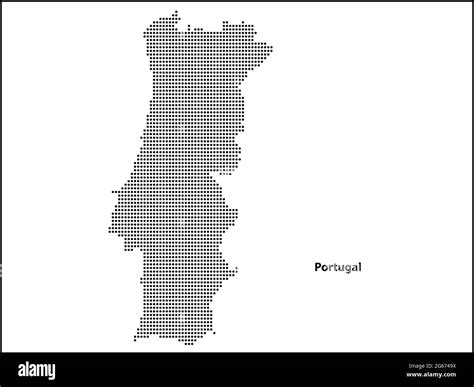 Vector Halftone Dotted Map Of Portugal Country For Your Design Travel