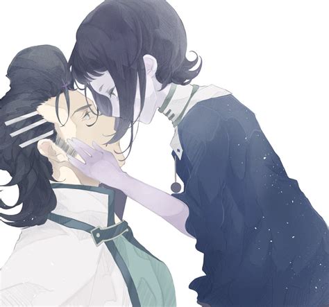 Safebooru Black Hair Caress Couple Eye Contact Green Eyes Kaisar