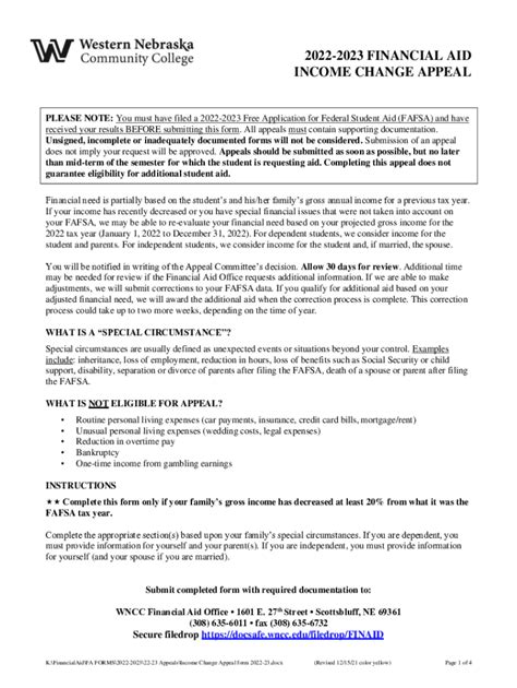 Fillable Online Appeal Form For Income Change Fax Email Print PdfFiller