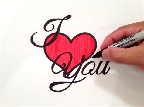 How To Draw I Love You With A Heart Youtube