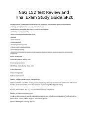 Nursing Test Review Final Exam Study Guide Sp Docx Nsg