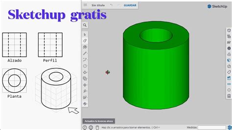 SKETCHUP Online 3D Dibujar Un Cilindro De Picuino Vistas 5 Con Enlace