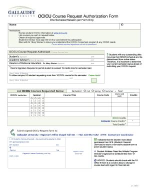 Fillable Online Gallaudet Gallaudet CPSO OCICU Authorization Form