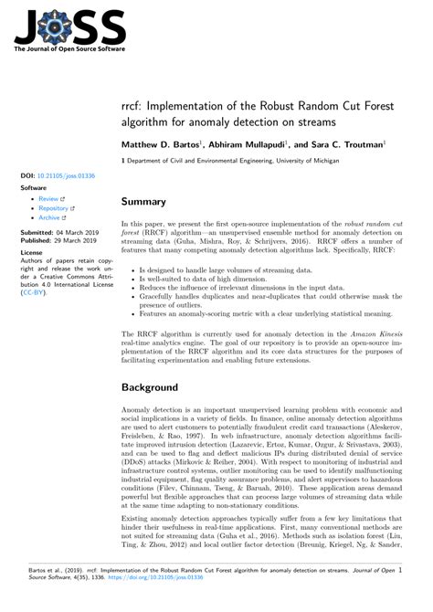 pdf rrcf implementation of the robust random cut forest algorithm for anomaly detection on