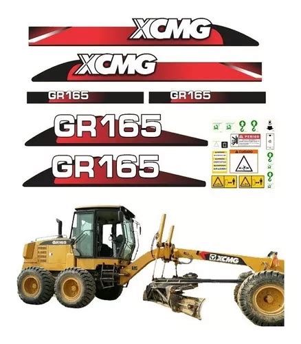 Kit Adesivos Motoniveladora Hidráulica Xcmg Gr165 Parcelamento sem juros