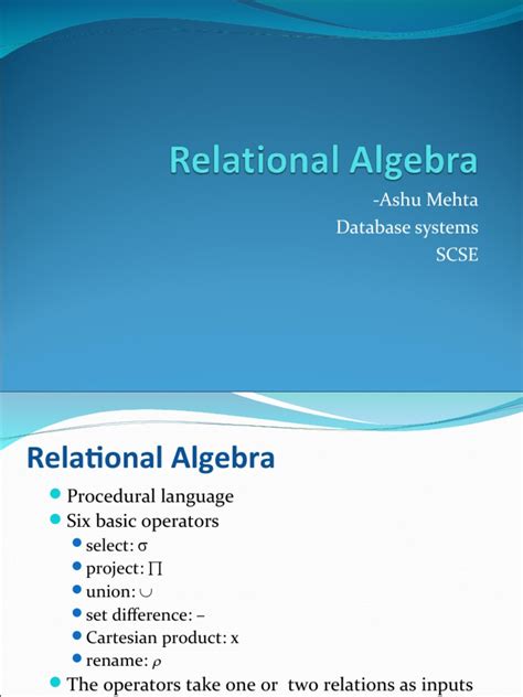 relational algebra in dbms pdf relational model algebra