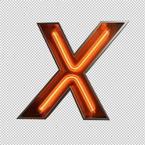 Free PSD Neon Light Alphabet On Transparent Background