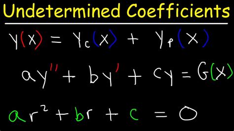 method of undetermined coefficients nonhomogeneous 2nd order differential equations youtube