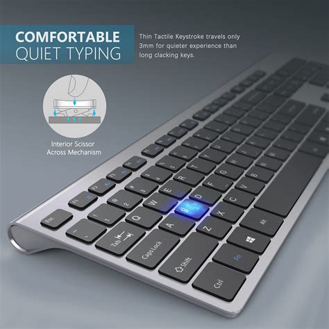 Rechargeable Wireless Keyboard Mouse Combo J JOYACCESS 2 4G Full Size