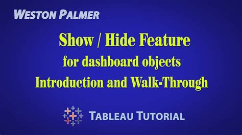 Tableau Tutorial Show Hide Dashboard Objects Youtube