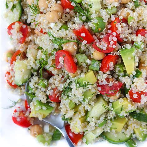 Quinoa Chickpea Salad With Dill Dressing Easy The Garden Grazer