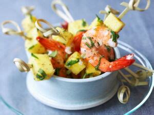Brochettes Ap Ritives Exotiques Mangue Crevettes Coco Curry Et