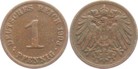 Kaiserreich 1903 A 1 Pfennig großer Adler vz MA Shops