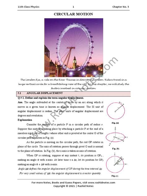chapter no 5 theory notes pdf rotation around a fixed axis angular momentum