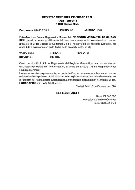 esposa abeja Reparación posible registro mercantil provincial Bloquear