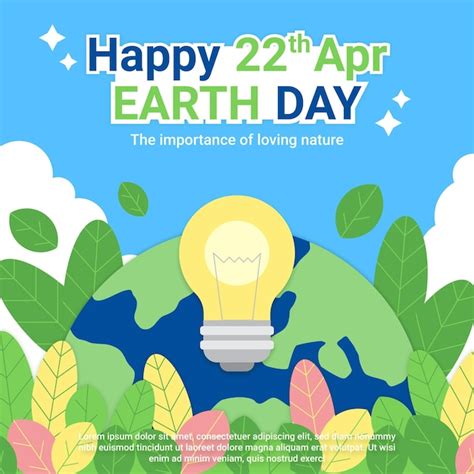 Premium Vector Happy Earth Day Celebrated Template Flat Vector