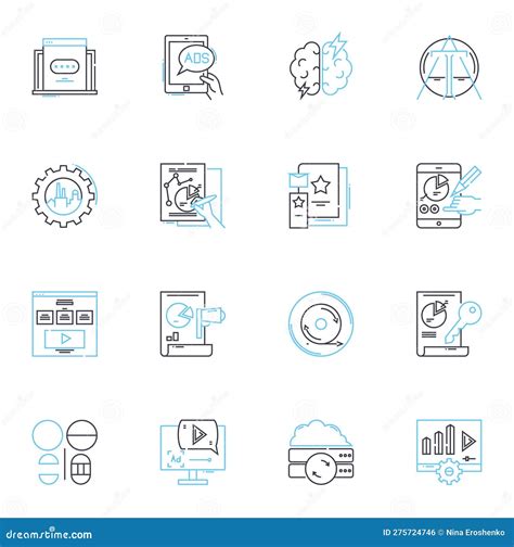 Communications Agency Linear Icons Set Branding Marketing