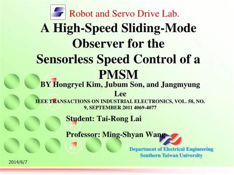 ppt a high speed sliding mode observer for the sensorless speed control of a pmsm powerpoint