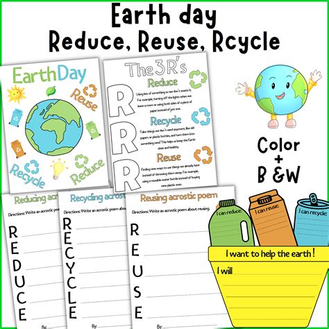 Reduce Reuse Recycle Study Posters Craftivity Acrostic Poems Earth