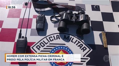 Homem extensa ficha criminal é preso pela Polícia Militar em Franca