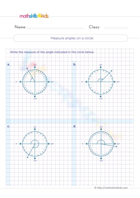 Measure Angles On A Circle Worksheet