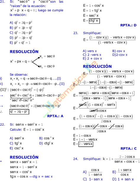 IDENTIDADES TRIGONOMÉTRICAS PROBLEMAS RESUELTOS PDF